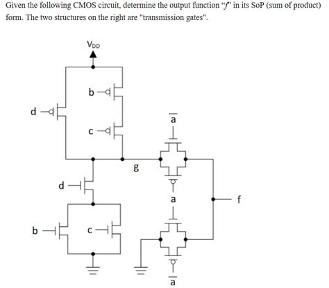 Solved Given The Following CMOS Circuit Determine The Chegg