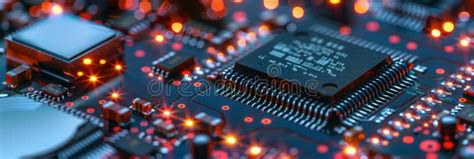 Computer Chip Macro Photo Electronic Processor Microchip Motherboard