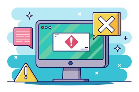 Premium Vector A Computer Screen Displays Warning Messages Indicating Potential Damage Issues