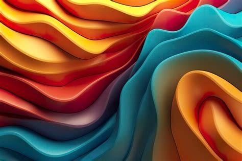 Premium Ai Image Abstract 3d Render Colorful Background Design With Soft Wavy Waves Modern