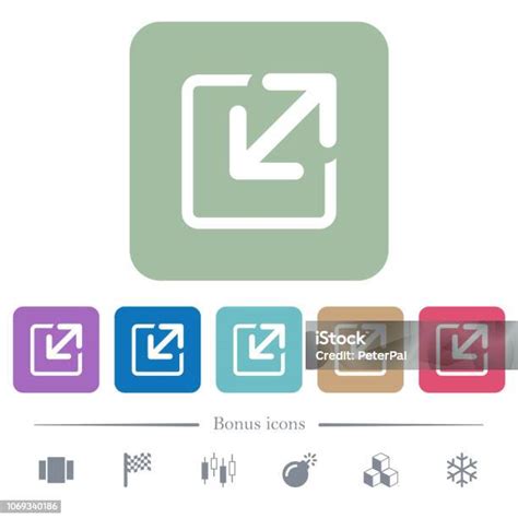 색 둥근 사각형 배경에 창 평면 아이콘 크기 조정 아이콘에 대한 스톡 벡터 아트 및 기타 이미지 아이콘 규모 조절할 수