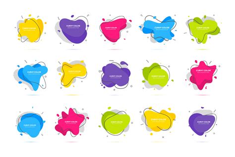 Modern Liquid Irregular Amoeba Blob Shape Abstract Elements Graphic