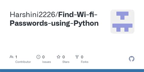 Github Harshini2226find Wi Fi Passwords Using Python