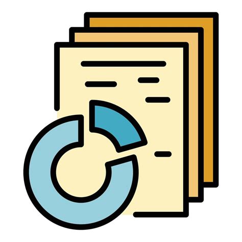 Company Graph Report Icon Color Outline Vector 15068778 Vector Art At