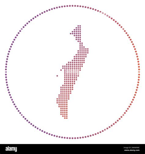 Fraser Island Digital Badge Dotted Style Map Of Fraser Island In Circle Tech Icon With