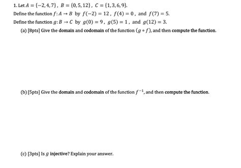 Solved 1 Let A 2 4 7 B 0 5 12 C 1 3 6 9 Define The Chegg Com