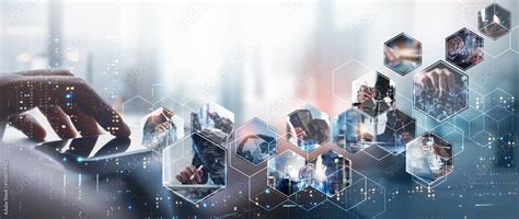 Digital Technology Global Business Network Connection Data Analysis Social Media Marketing