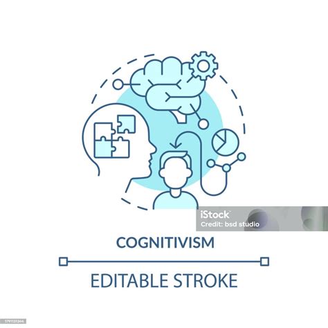 Thin Line Blue Icon Cognitivism Concept Stock Illustration Download Image Now Advice Art