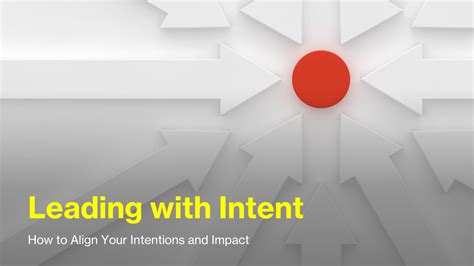 Leading With Intent How To Align Your Intentions And Impact