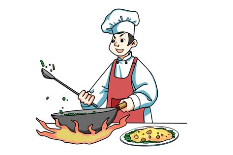 요리사 캐릭터 요리하다 튀김 볶음 Png 일러스트 및 이미지 에 대한 무료 다운로드 Pngtree
