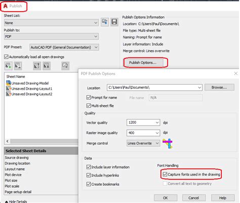 Solved How To Set Plot Pdf Font Capture Option With Autolisp Autodesk Community