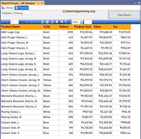 Ssrs Report Using Stored Procedure With Parameter