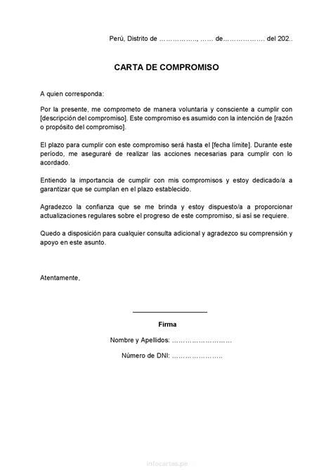 Carta De Compromiso De Pago Rellenar Online Word Pdfcarta De