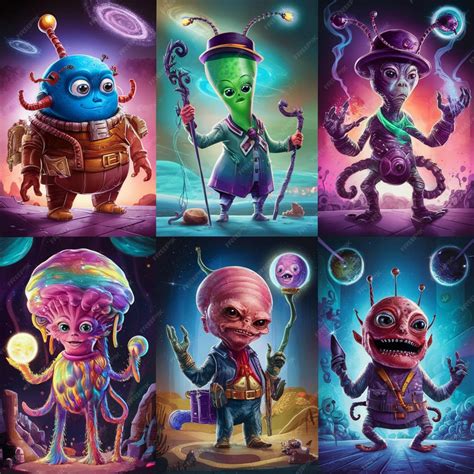 Alien Cartoons Character Design Premium Ai Generated Image