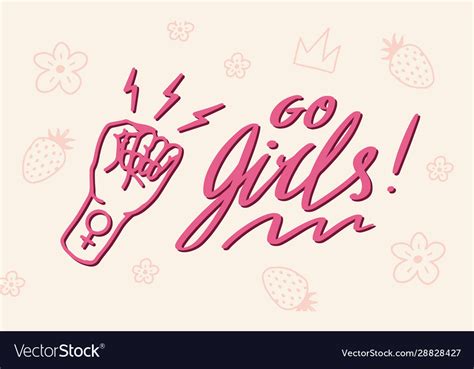 Feminism Slogan In Vintage Style Girl Power Vector Image