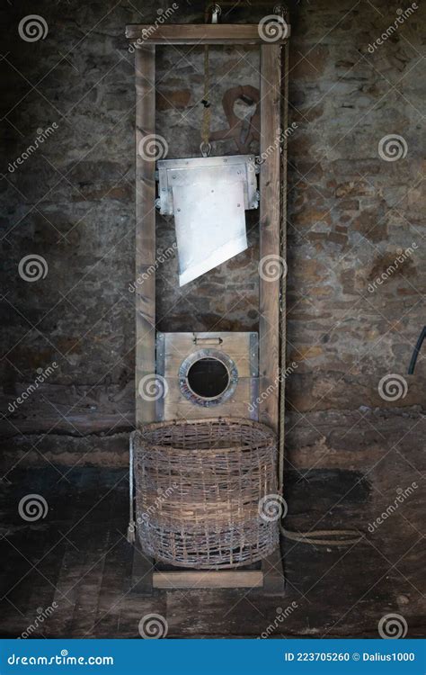 Real Size Working Historic Guillotine Made From Wood And Blade Stock
