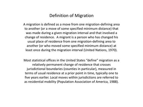 Ppt Definition Of Migration Powerpoint Presentation Free Download Id 690951