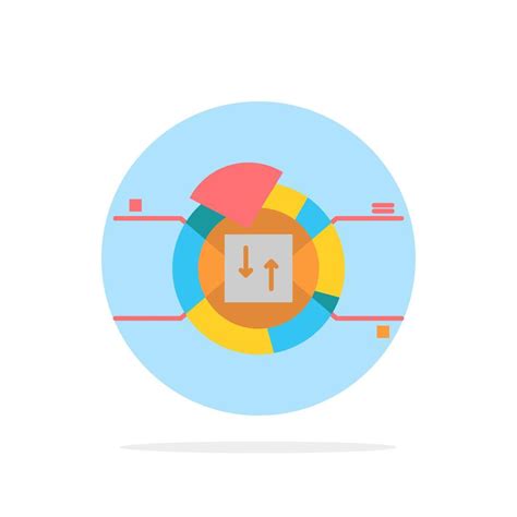 Pie Chart Report Percentage Abstract Circle Background Flat Color Icon