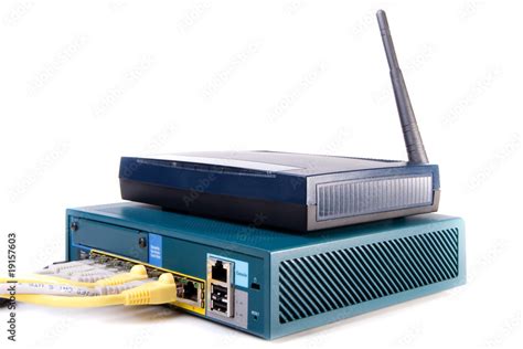 Wifi Access Point Network Switch And Patch Cables Stock Photo Adobe Stock