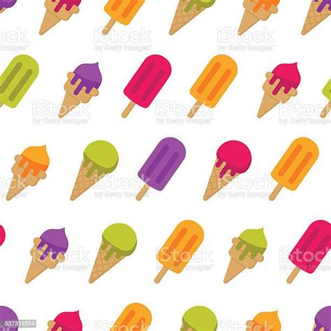 벡터 이음새 없는 패턴안전구역 표시 콘 아이스크림 및 맛 빙과 0명에 대한 스톡 벡터 아트 및 기타 이미지 0명 개체 그룹 냉동 요구르트 Istock