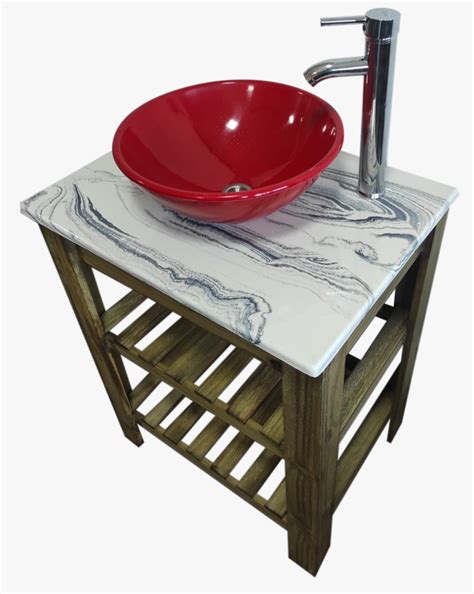 Vanitory De Pino Para Bacha De Apoyo Sin Cajon Lehaus