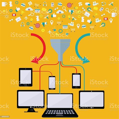 Creative Process Big Data Filter Data Tunnel Analysis Devices Stock Illustration Download
