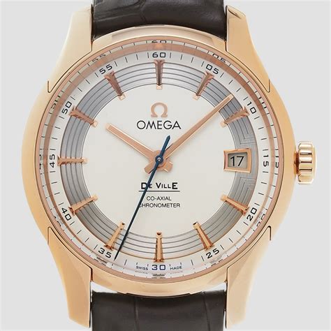 Omega De Ville Hour Vision Automatic Mens 18kt Rose Gold Watch 43163