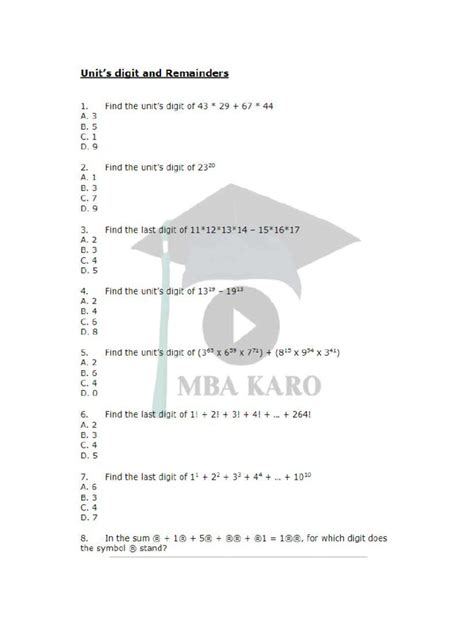 unit digit practice sheet pdf