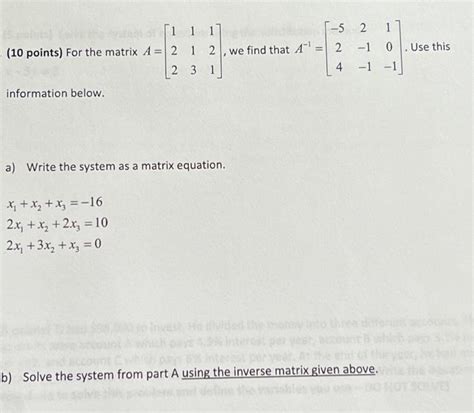 10 Points For The Matrix A 122113121 We Find Chegg Com