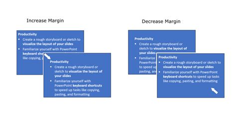 Increase And Decrease Textbox Margins Strategy Storytelling