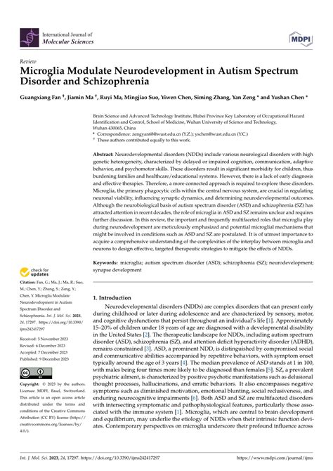 Pdf Microglia Modulate Neurodevelopment In Autism Spectrum Disorder