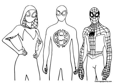 Spidey Team Coloring Page