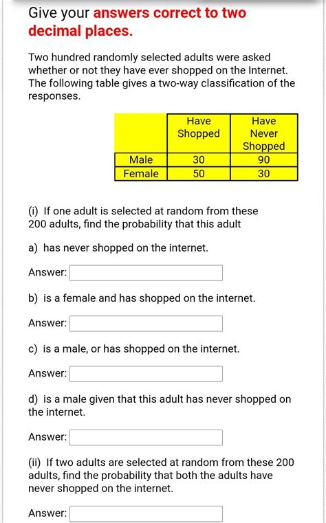 solved give your answers correct to two decimal places two
