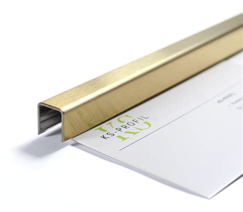 Профиль П образный нержавеющая сталь золото сатин шлифовка