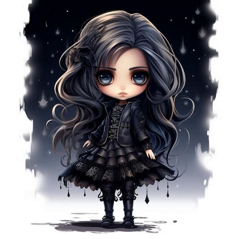 Premium Photo Anime Girl With Long Black Hair And Blue Eyes In A