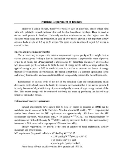 Broiler Layer And Breeder Pdf Amino Acid Methionine