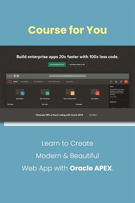 course for you [ web app with low code ] oracle apex learn javascript apex