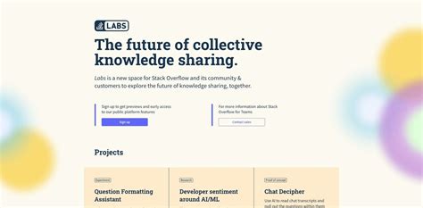 ICYMI Stackoverflow Labs Launched Early Access Sign Up For