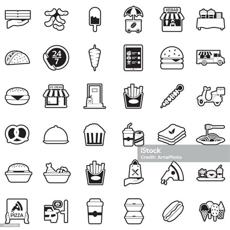 아이콘을 빼앗아 채우기 설계로 선 벡터 일러스트레이션 선에 대한 스톡 벡터 아트 및 기타 이미지 선 아이스크림 감자 요리 Istock
