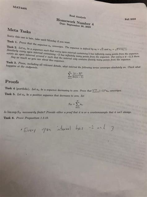 Solved Need Help With Task 4 This Is A Real Analysis