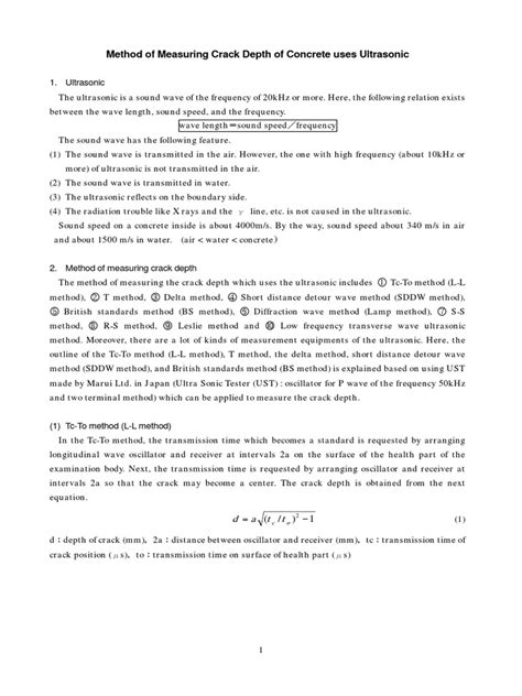 Crack Depth Method Pdf Waves Ultrasound