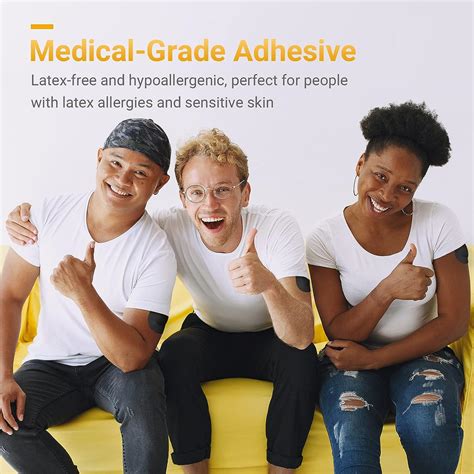 Amolyfe Dexcom G6 Adhesive Patches Waterproof 20pcs Overlay Patches Reusable Cap Latex