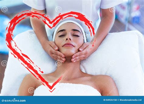 Composite Image Of A Massage Session With Love Heart Stock Illustration
