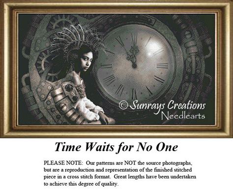 Fantasy Surreal Cross Stitch Time Waits For No One