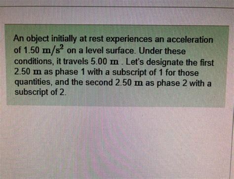 solved an object initially at rest experiences an