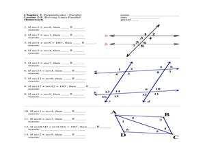 Parallel Lines Proofs Practice Worksheet For Th Th Grade Worksheets Library