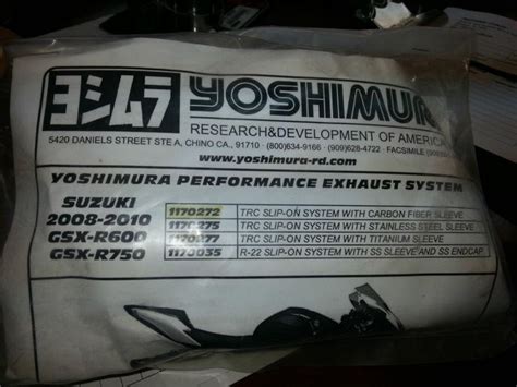 Purchase 2008 2010 Suzuki Gsxr 600 Gsxr 750 Yoshimura Exhaust System In