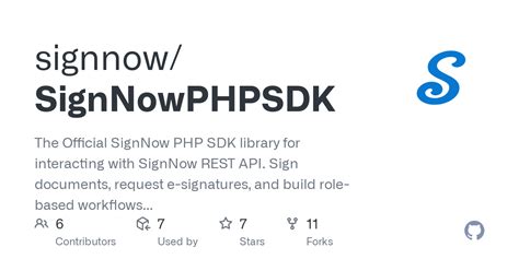 GitHub Signnow SignNowPHPSDK The Official SignNow PHP SDK Library For Interacting With