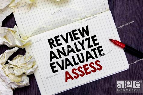 Writing Note Showing Review Analyze Evaluate Assess Business Photo
