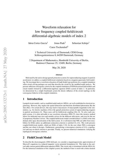 Waveform Relaxation For Low Frequency Coupled Field Circuit Differential Algebraic Models Of